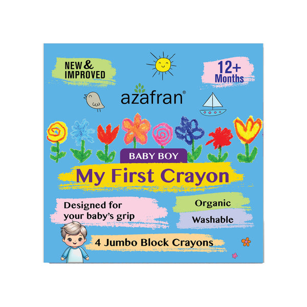 Organic Crayons - Clinically-tested, Non-Toxic & Plant-based | Azafran