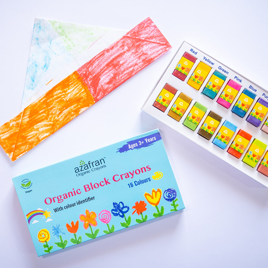 Organic Crayons - Clinically-tested, Non-Toxic & Plant-based | Azafran