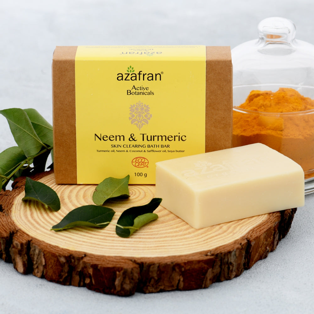 Buy Azafran Organic Neem & Turmeric Skin Clearing Bath Bar